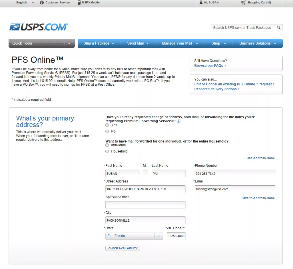 Change of Address Form – Jacksonville, FL Immigration Lawyer Susan Pai ...